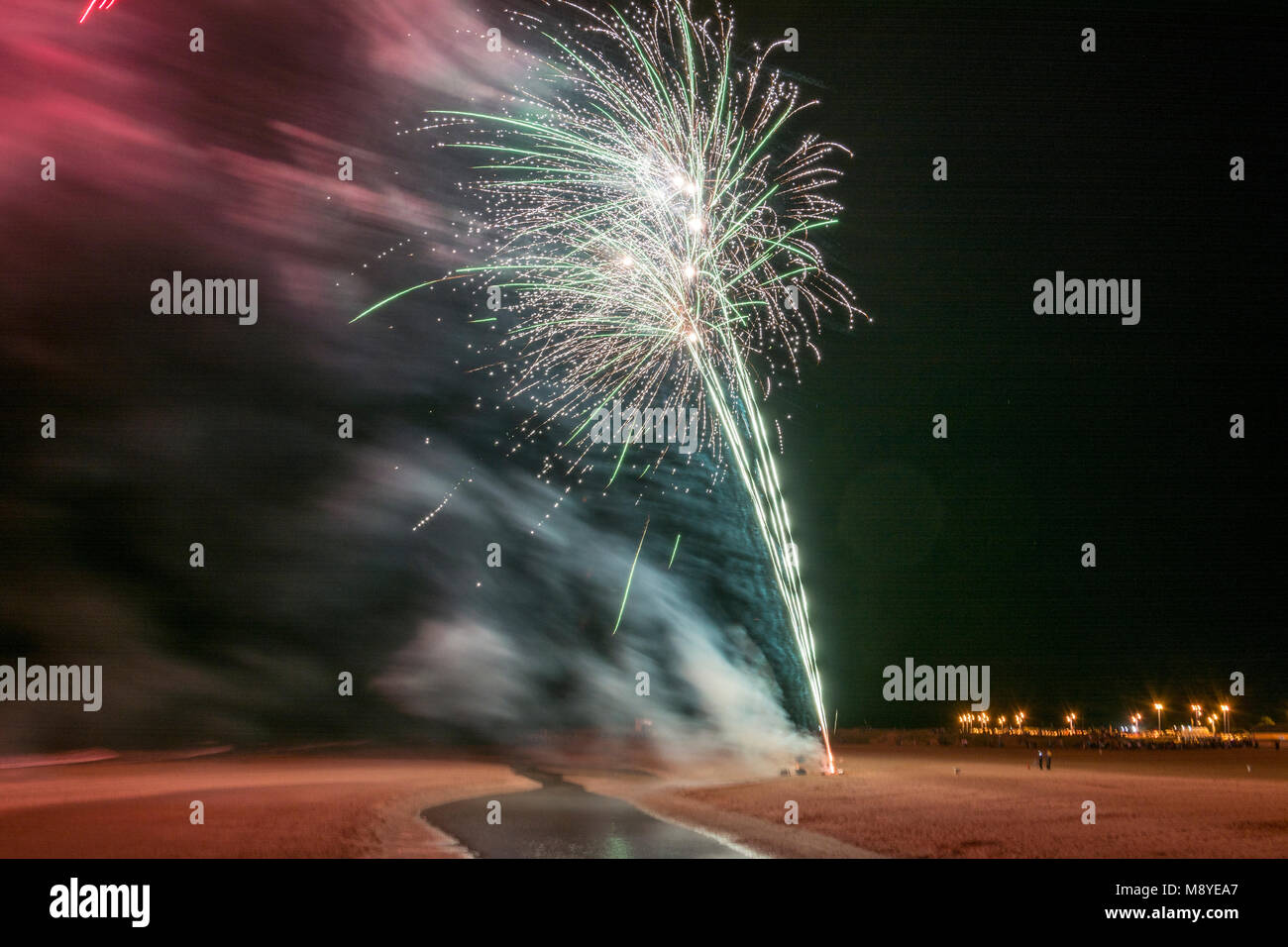 Beach side fireworks hi-res stock photography and images - Alamy