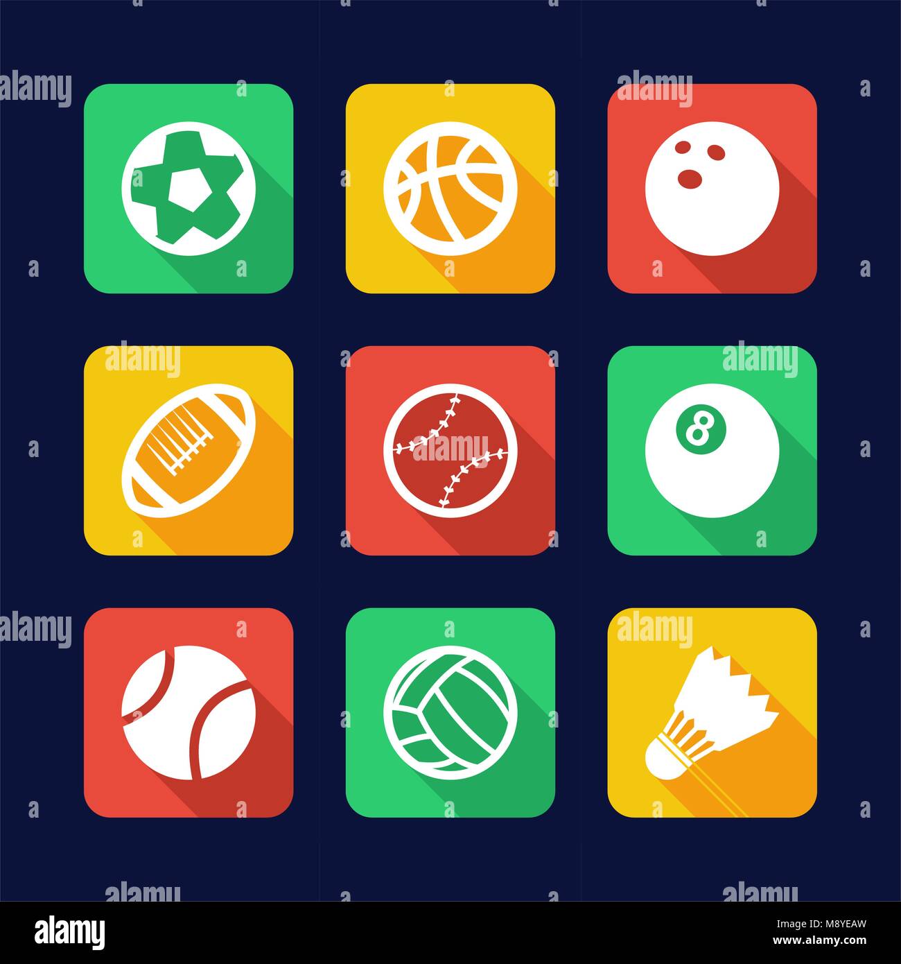 Ball Icons Flat Design Stock Vector Image & Art - Alamy