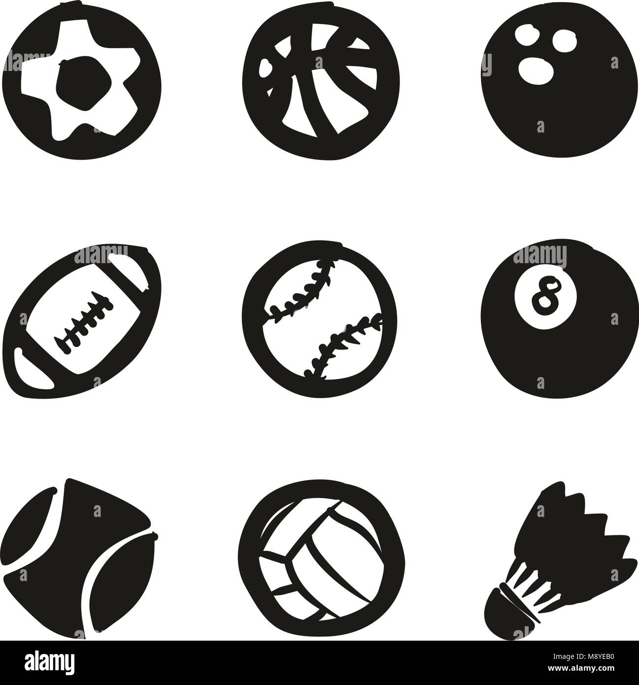 Ball Icons Freehand Fill Stock Vector Image & Art - Alamy
