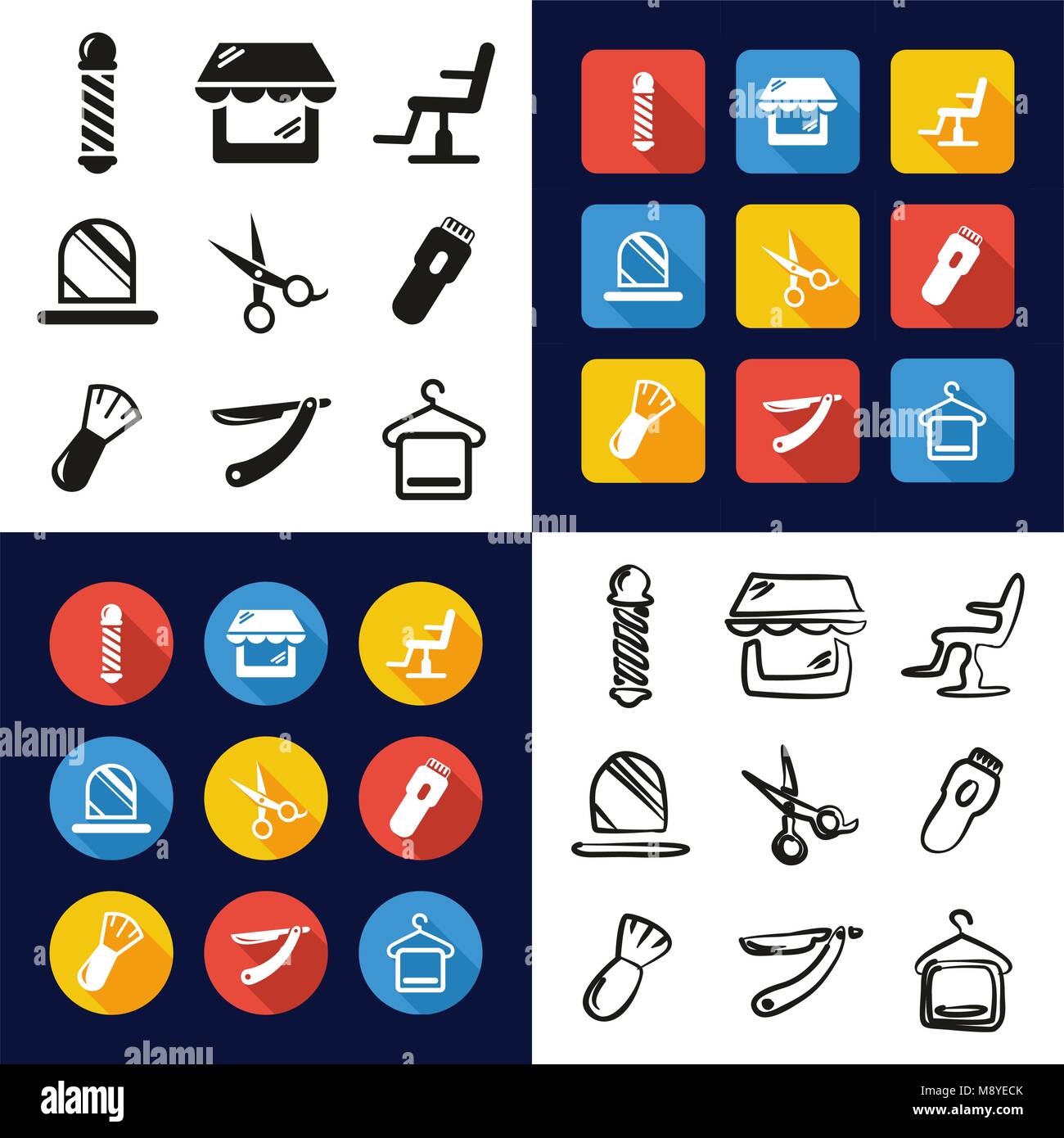 Hot towel shave Stock Vector Images - Alamy