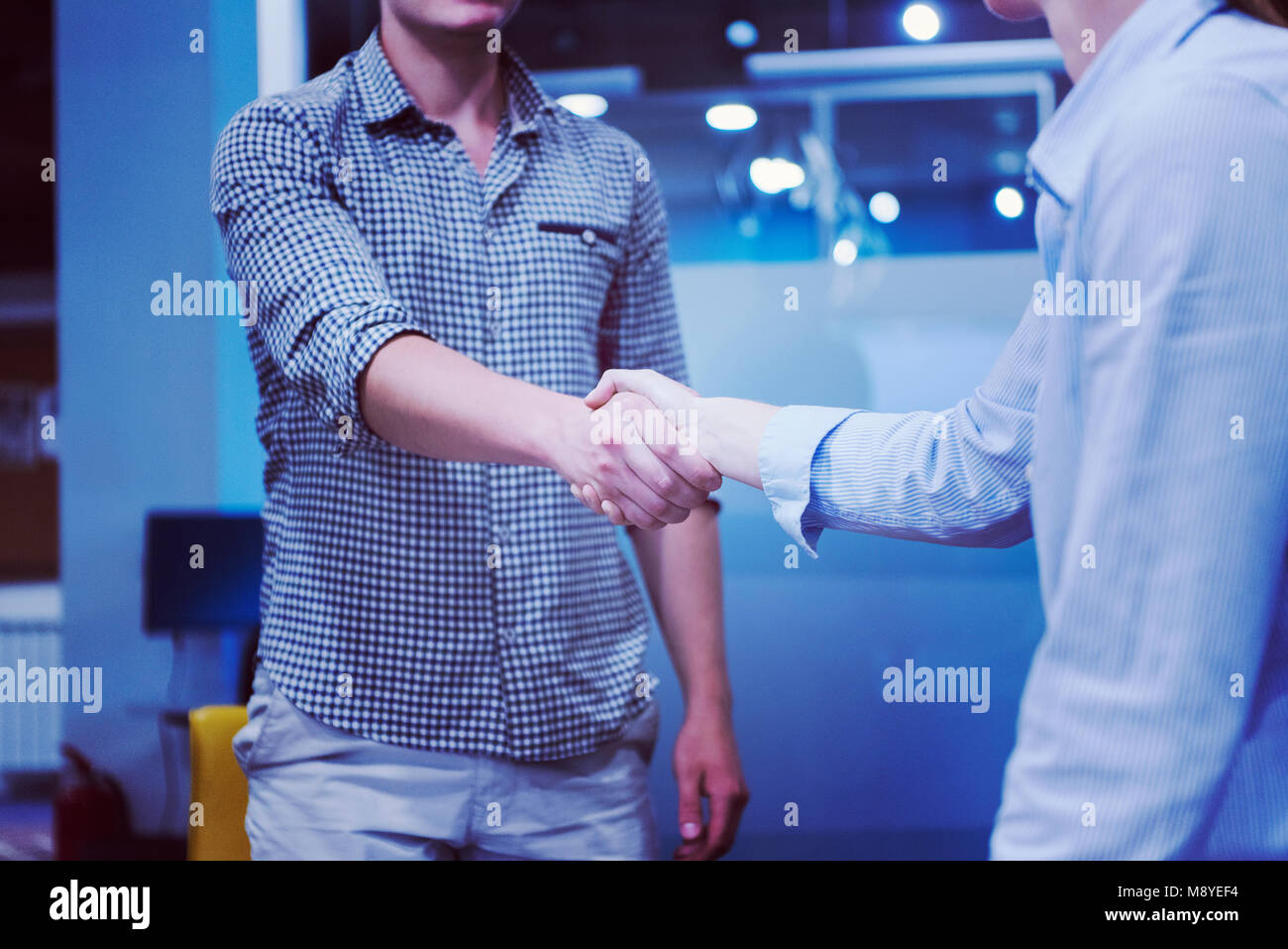 start up business people handshake on team meeting at modern business ...