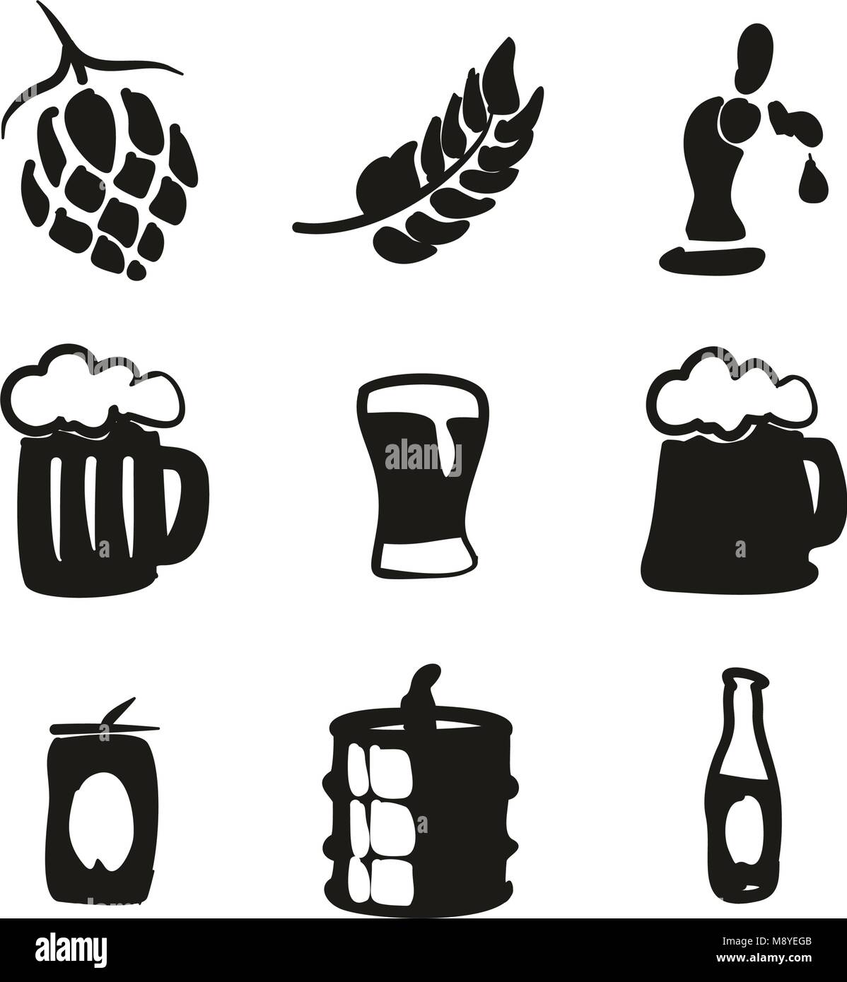 Beer Icons Freehand Fill Stock Vector Image & Art - Alamy