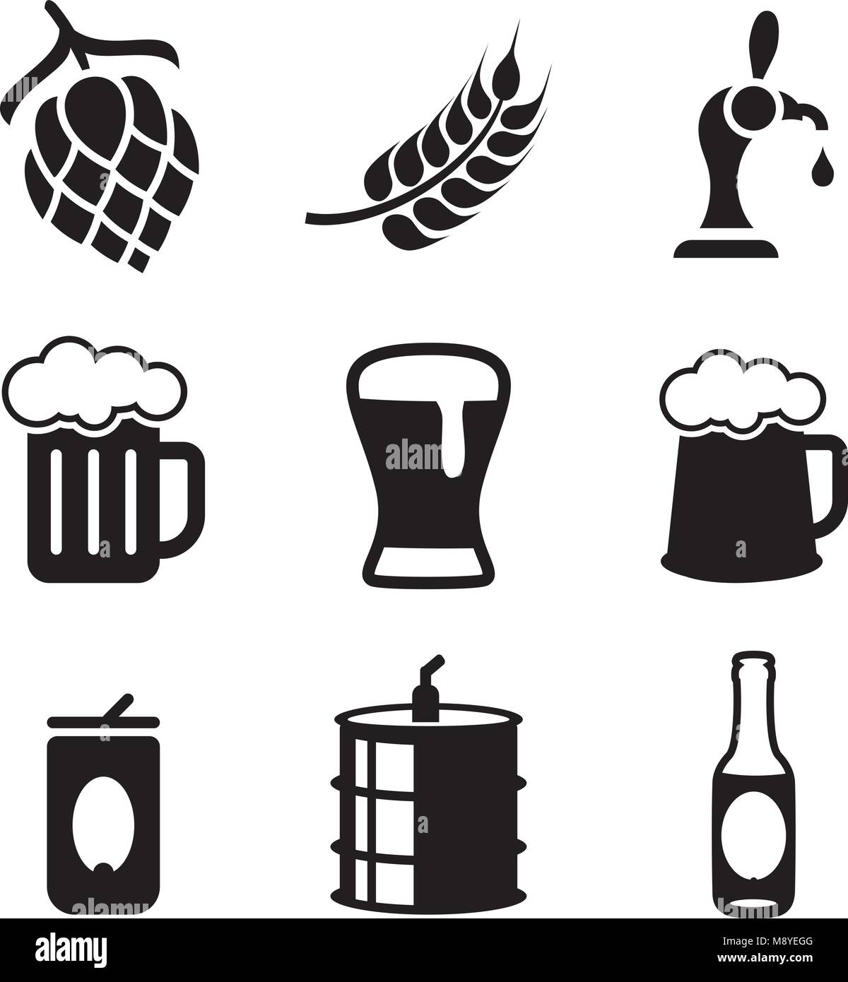 Beer icons hi-res stock photography and images - Alamy