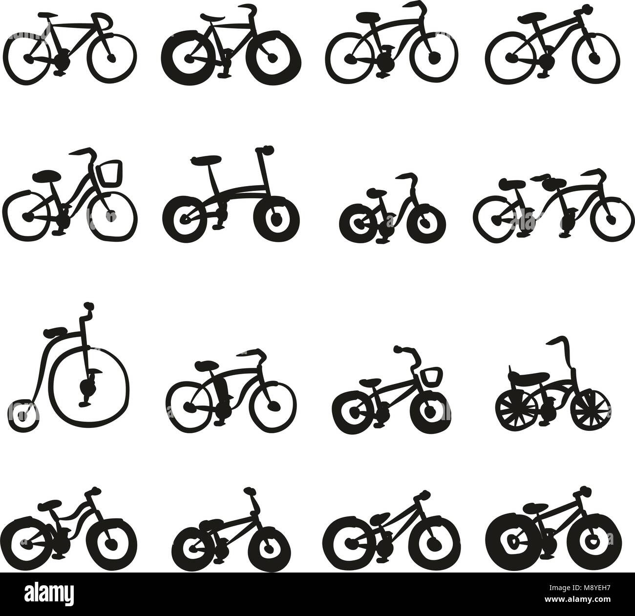 Bicycle Icons Freehand Fill Stock Vector Image & Art - Alamy Bicycle Icons Freehand Fill Stock Vector Image & Art - Alamy