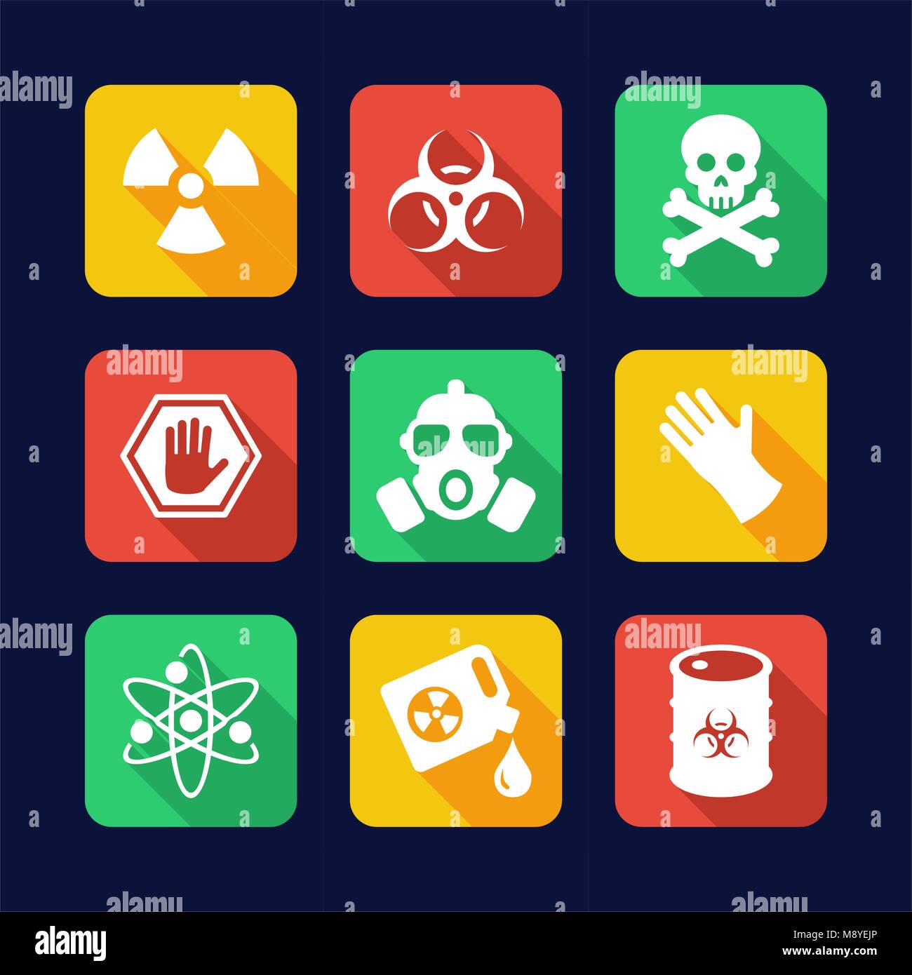 Biohazard Icons Flat Design Stock Vector Image & Art - Alamy
