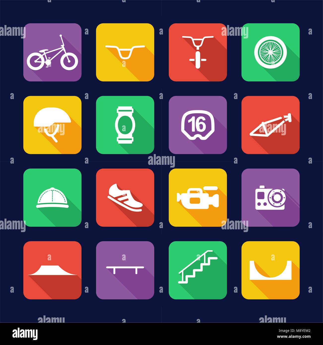 BMX Icons Flat Design Stock Vector Image & Art - Alamy