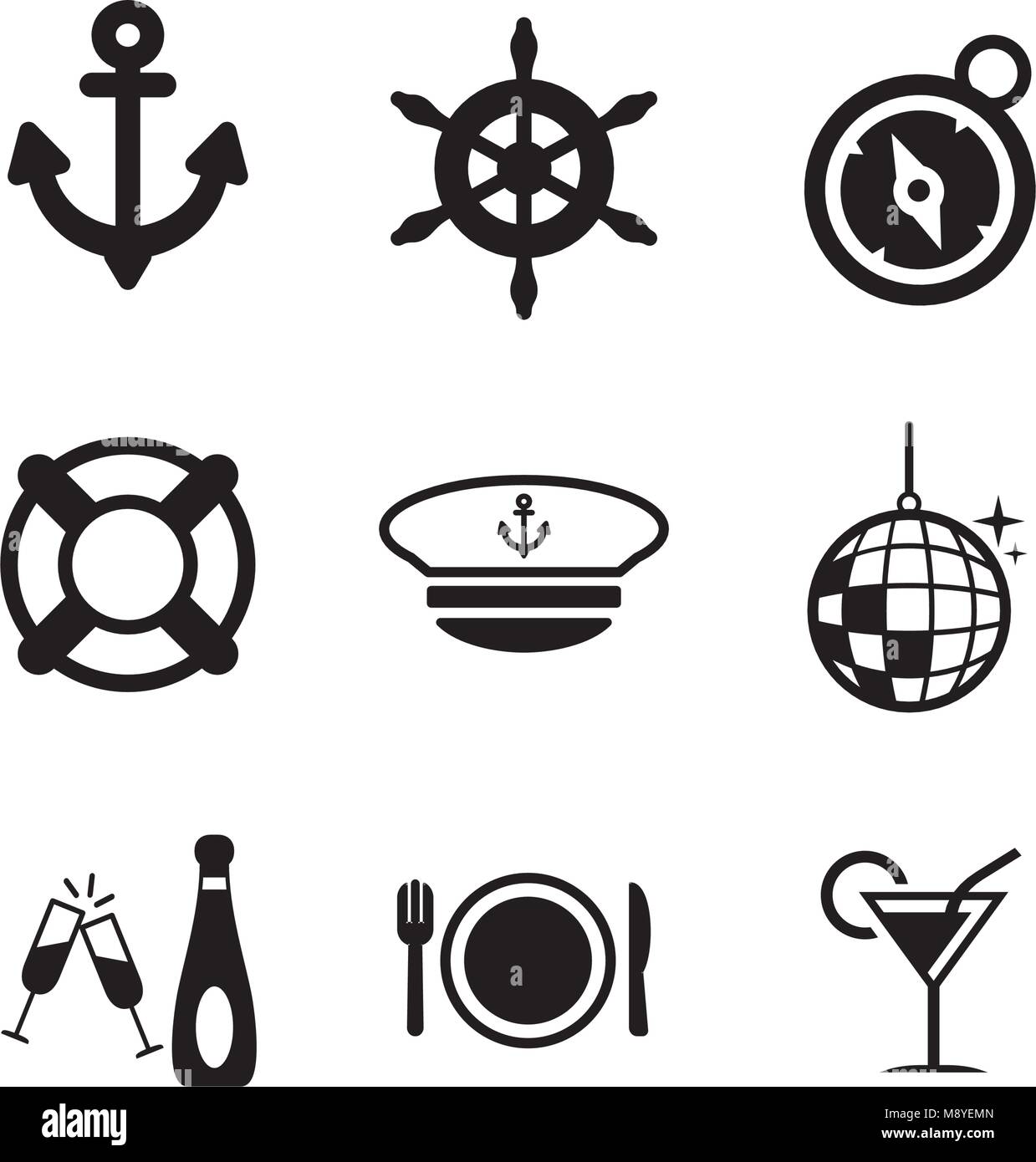 Boat Cruise Icons Stock Vector Image & Art - Alamy