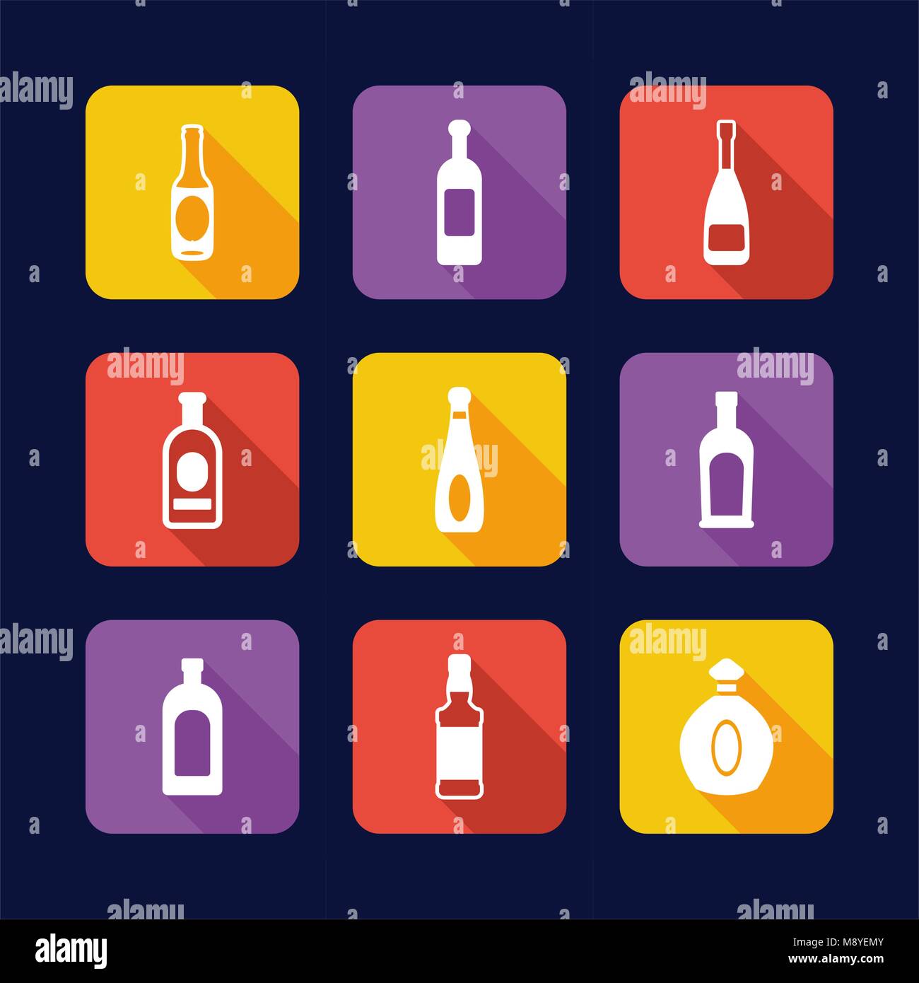 Bottle Icons Flat Design Stock Vector Image & Art - Alamy