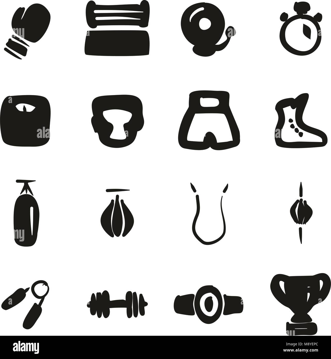 Boxing Icons Freehand Fill Stock Vector Image & Art - Alamy