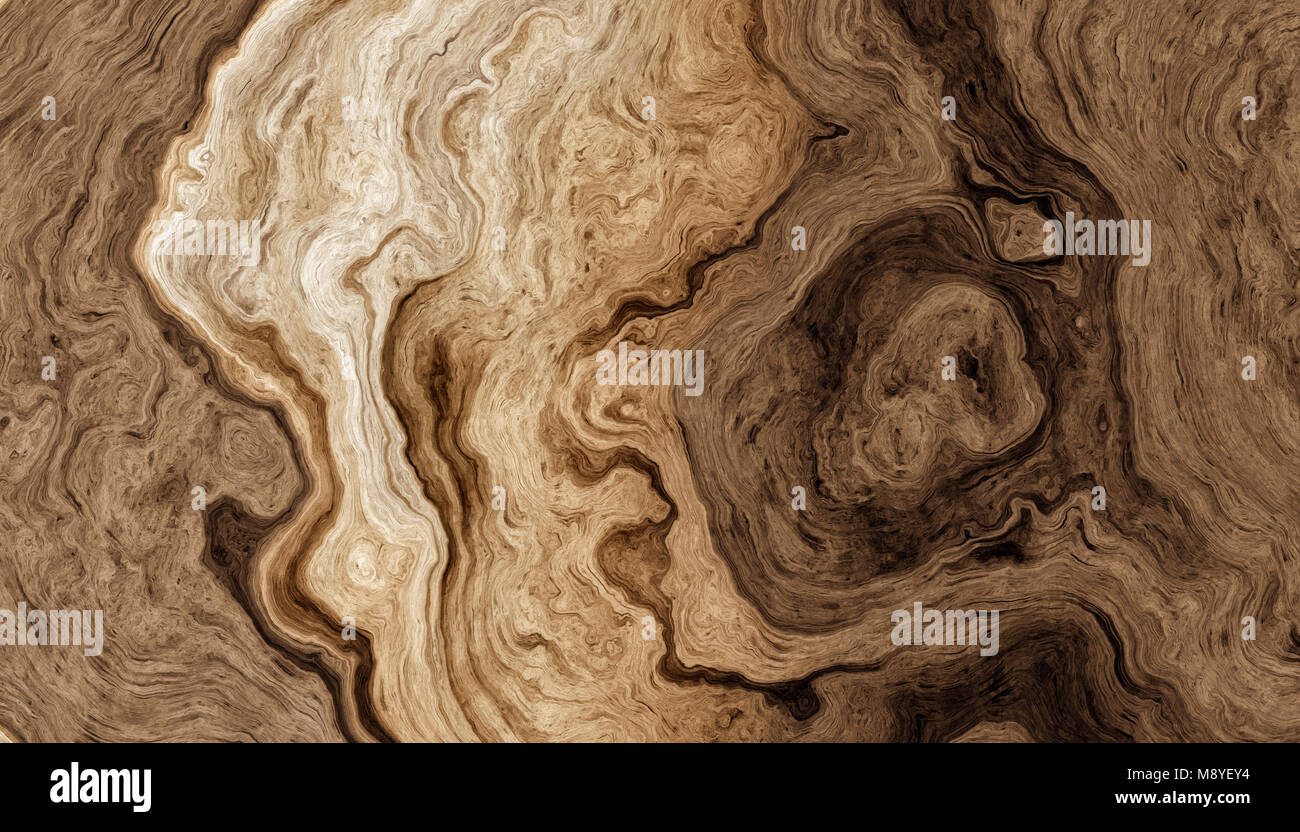 Texture of roots of tree with wavy lines and age rings. Abstract ...