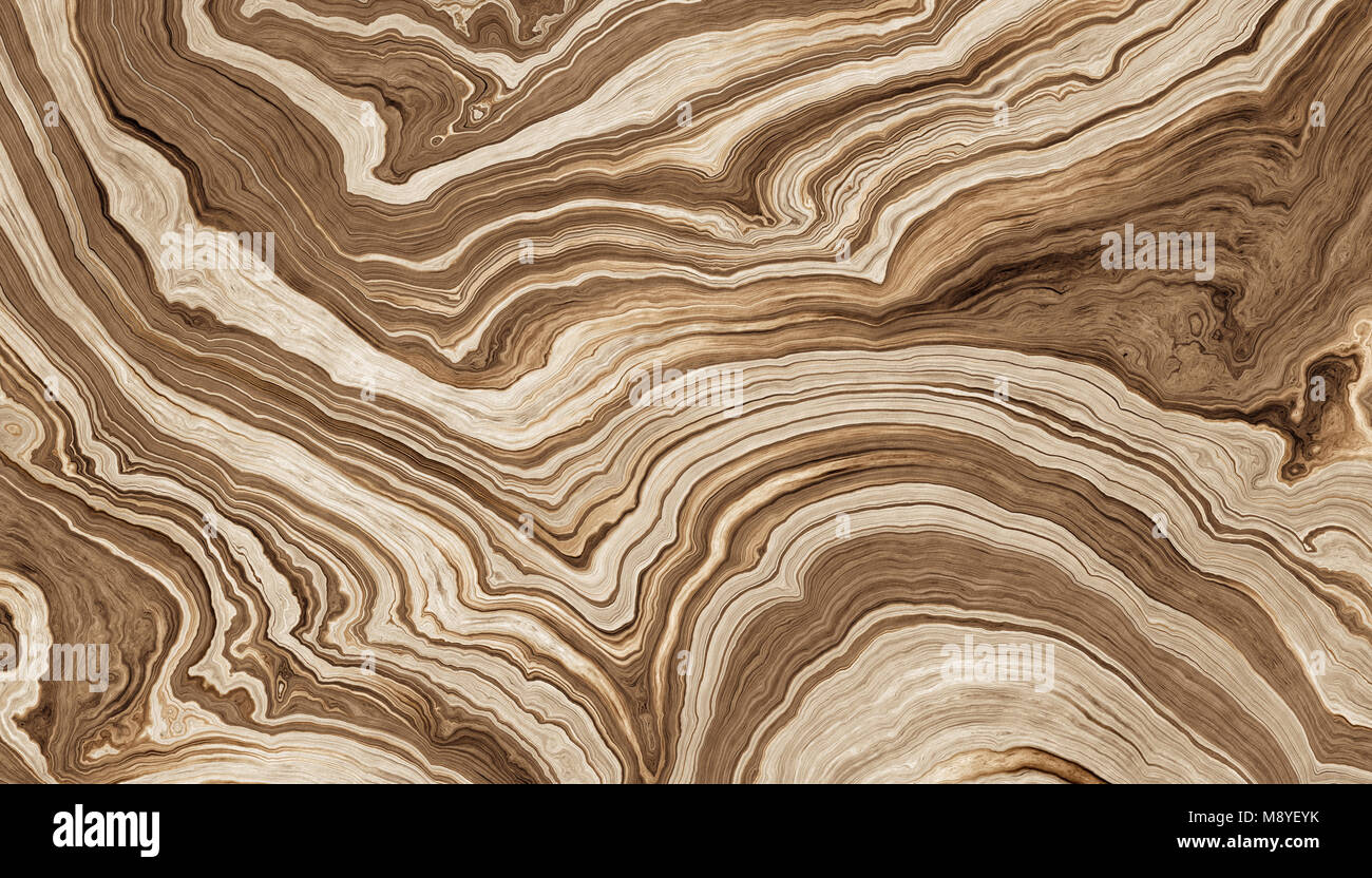 Texture of roots of tree with wavy lines and age rings. Abstract ...