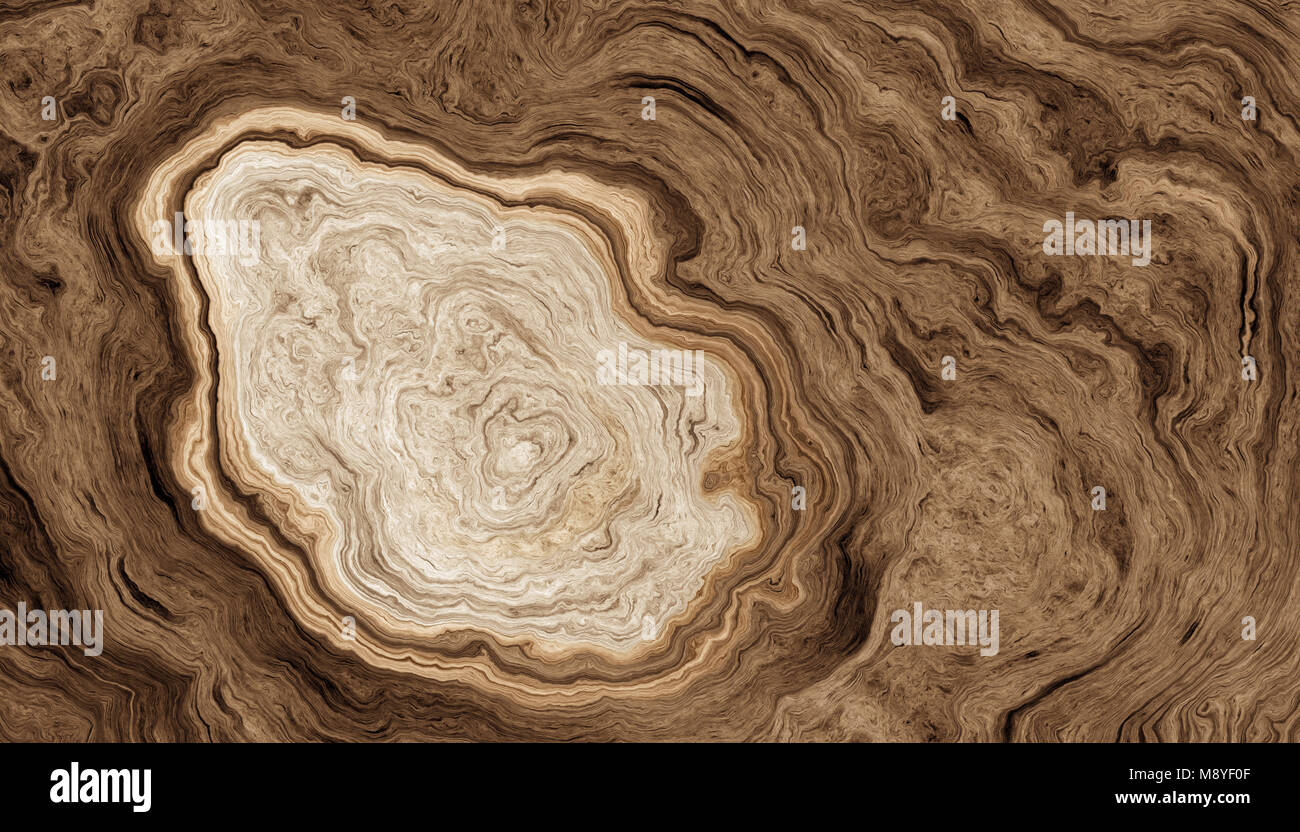 Texture of roots of tree with wavy lines and age rings. Abstract ...