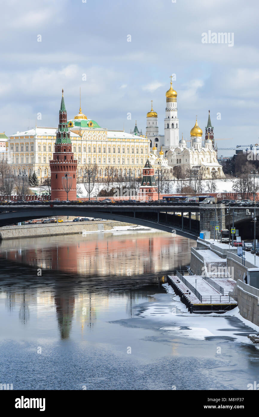 Moscow Kremlin. Winter landscape of the Russian capital Stock Photo - Alamy