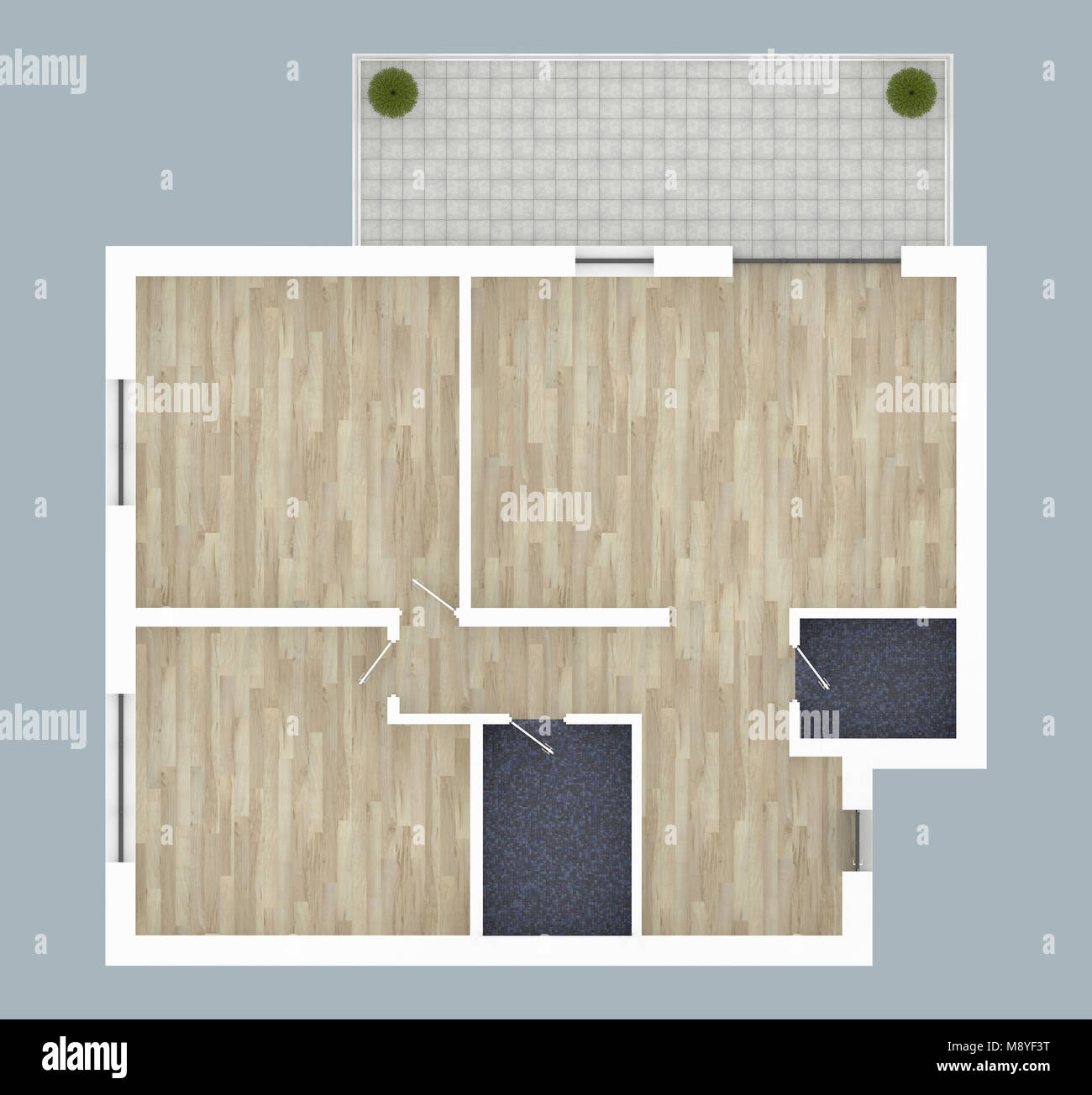 3d model of empty home apartment Stock Photo - Alamy