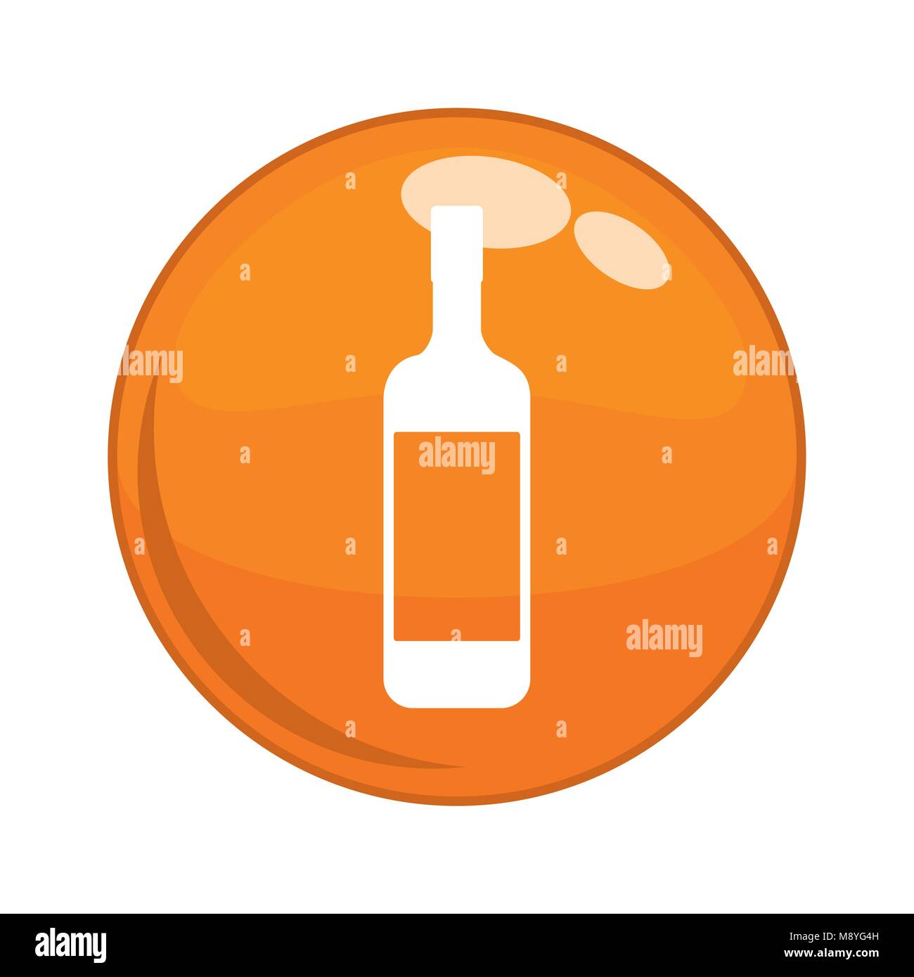 wine bottle button icon vector illustration design Stock Vector Image ...