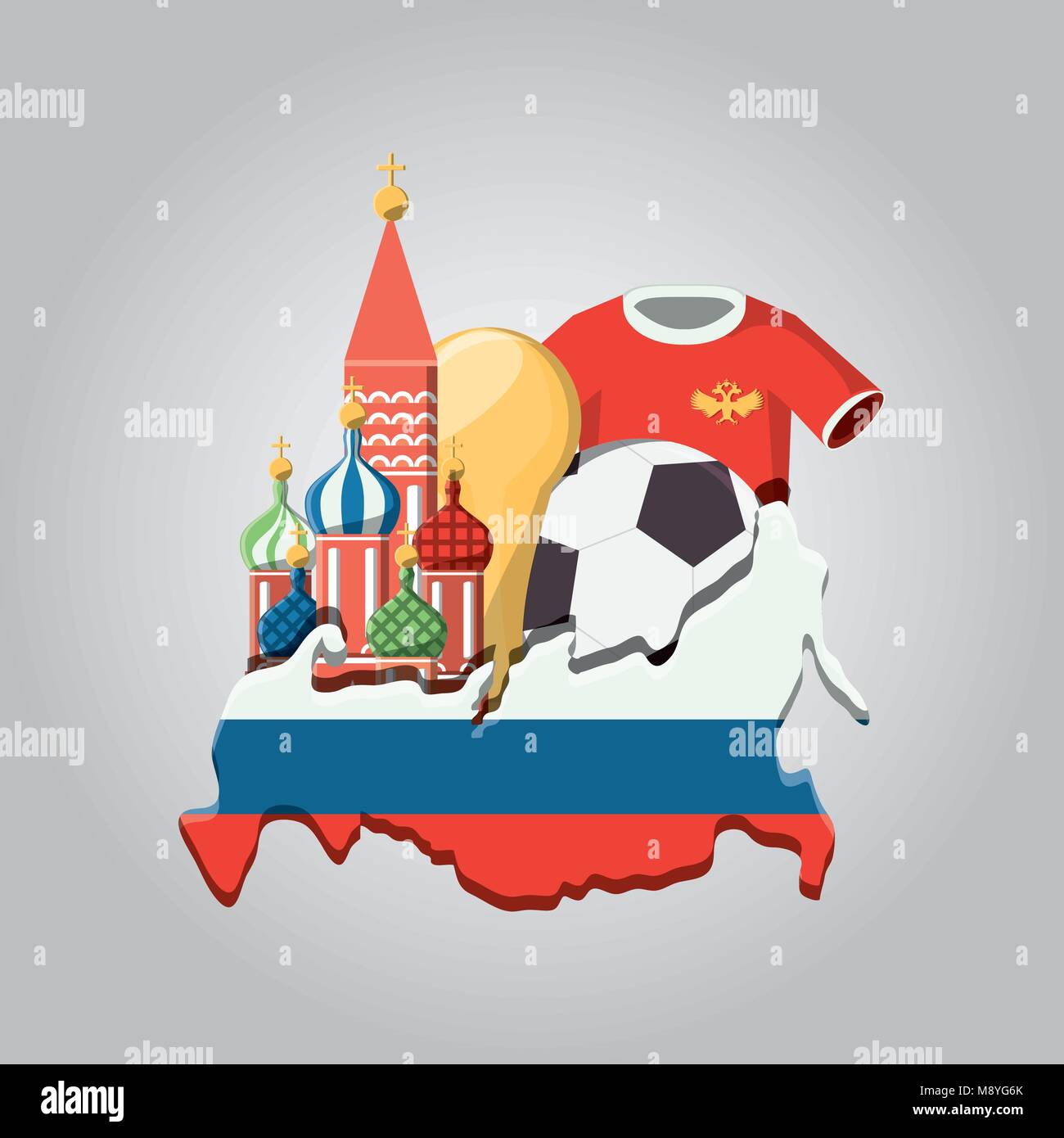 soccer world cup russia design with Saint Basils Cathedral and country ...