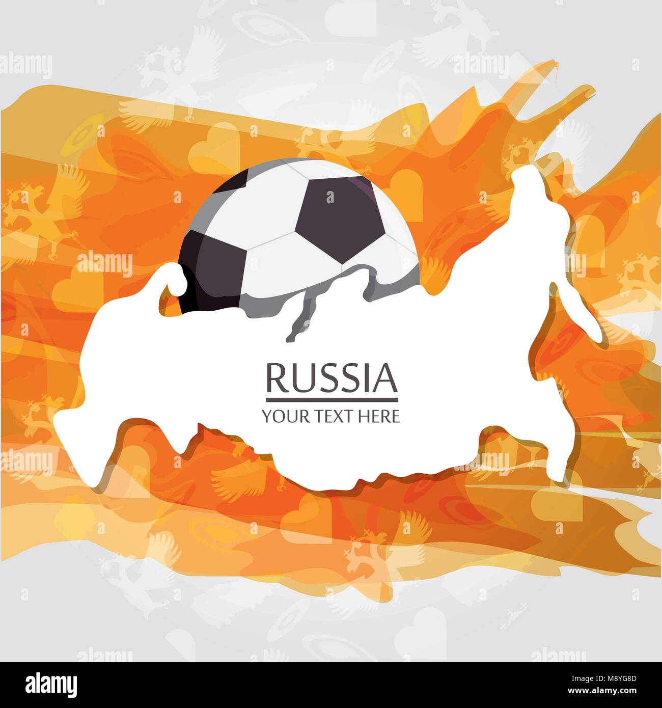 Soccer World Cup Russia design with russian map and soccer ball over ...