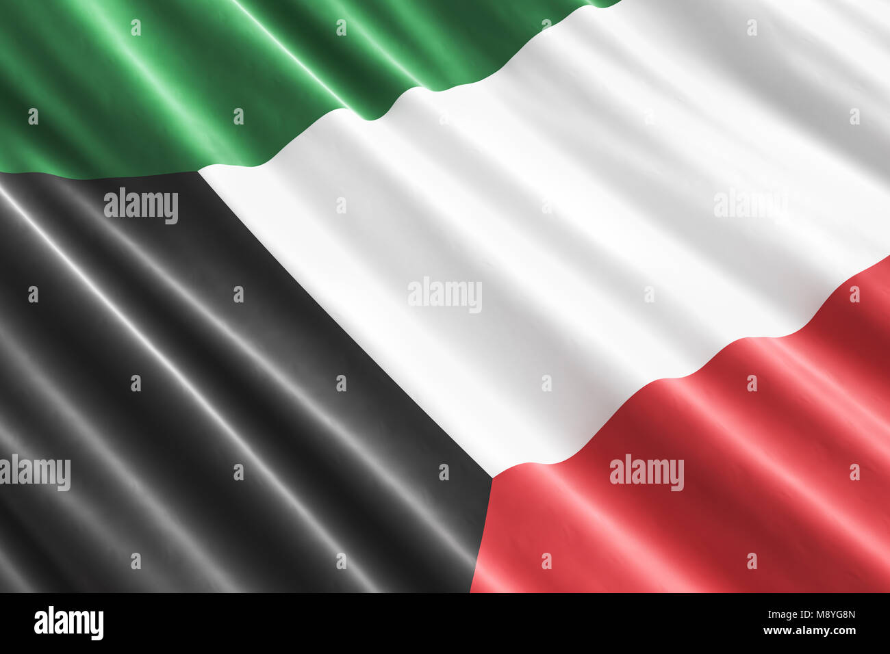 Kuwait flag background, 3D rendering Stock Photo - Alamy