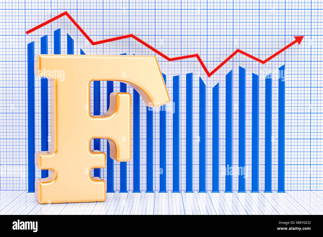 Franc symbol with growing chart. 3D rendering Stock Photo - Alamy
