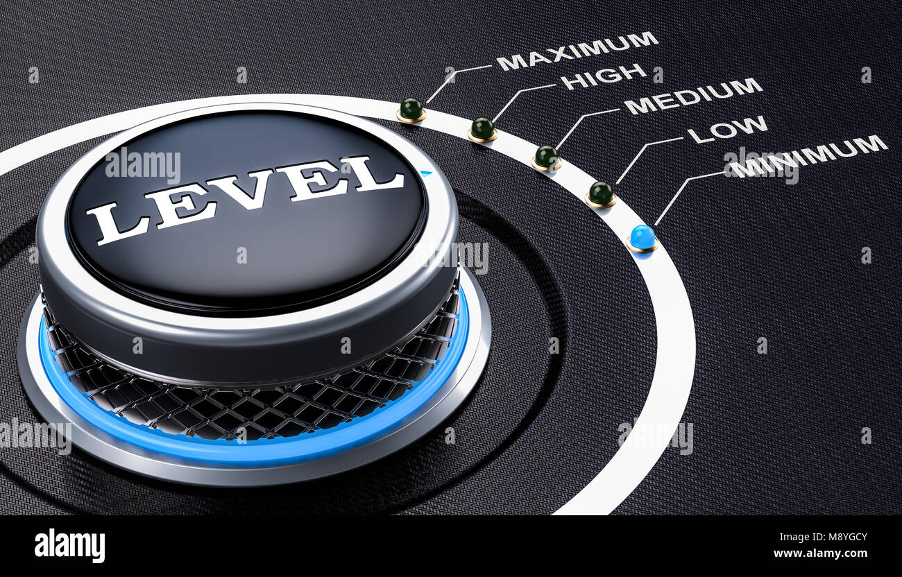 Lowest level concept, knob. 3D rendering Stock Photo - Alamy