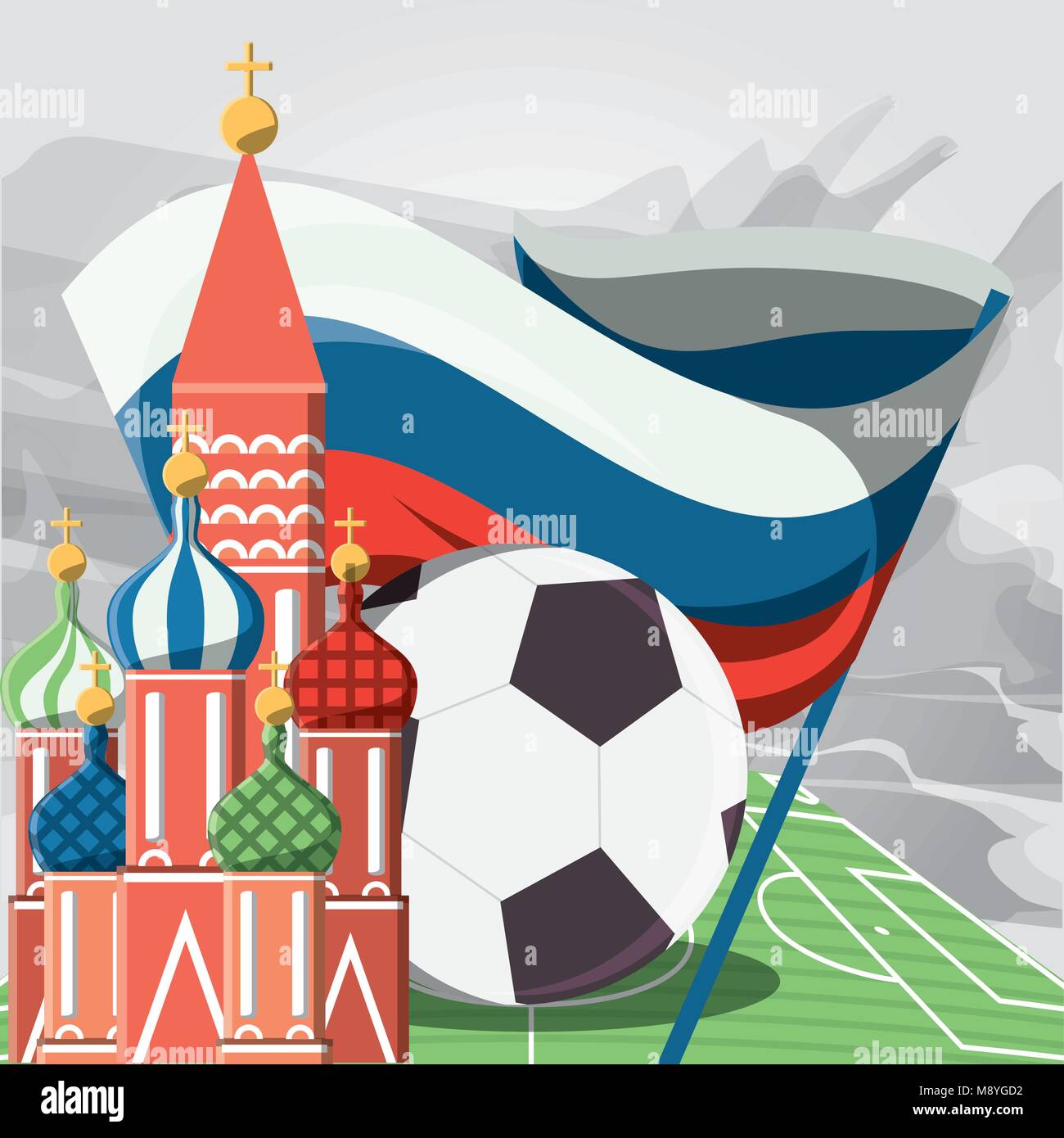 Russia russian flag saint basil Stock Vector Images - Alamy