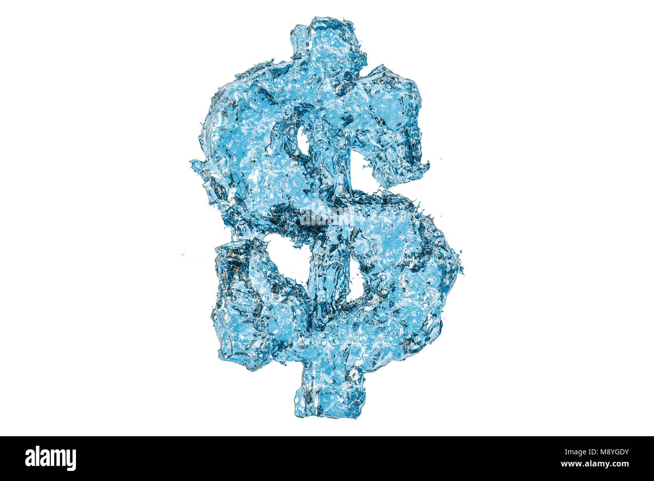 Water dollar symbol, 3D rendering isolated on white background Stock ...