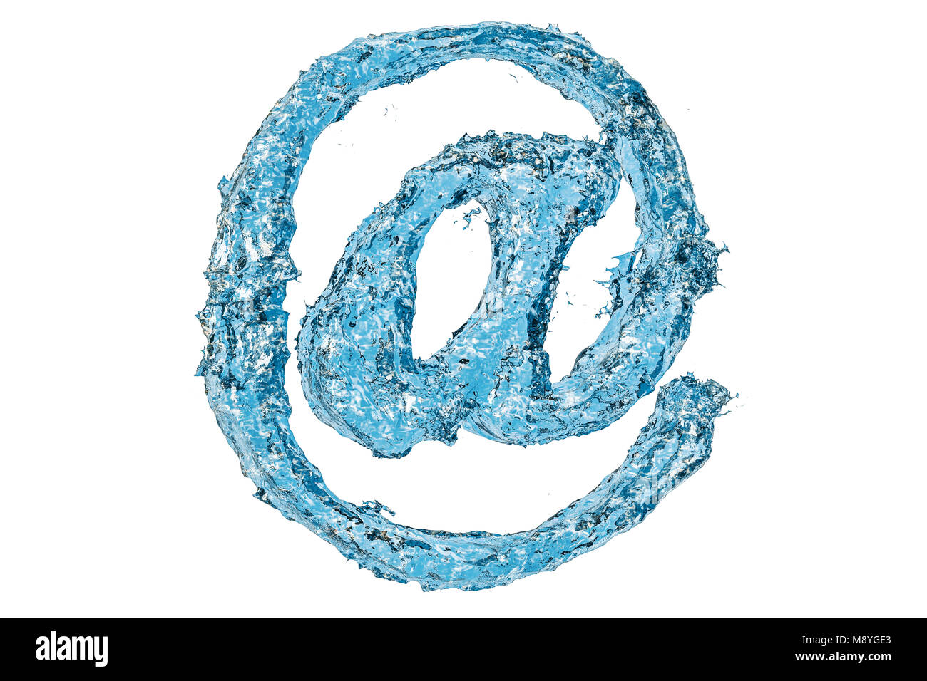 Water e-mail sign, 3D rendering isolated on white background Stock ...