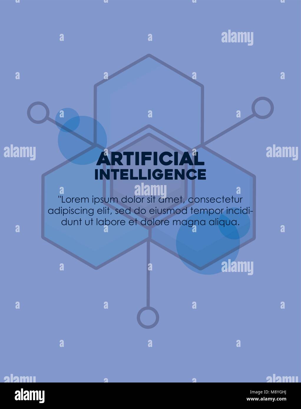 Infographic design of artificial intelligence design over blue ...