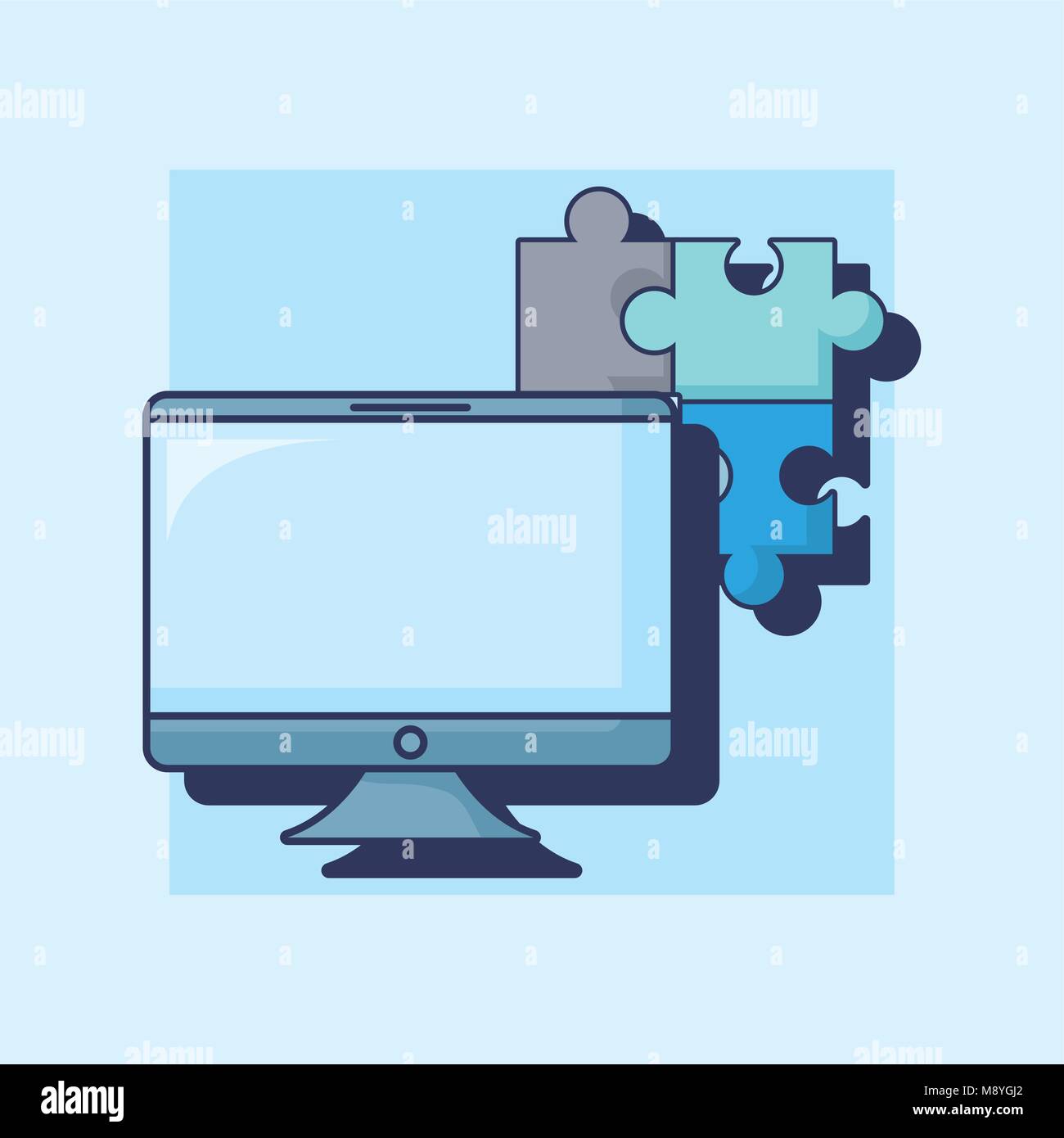 Silver metal puzzle Stock Vector Images - Alamy