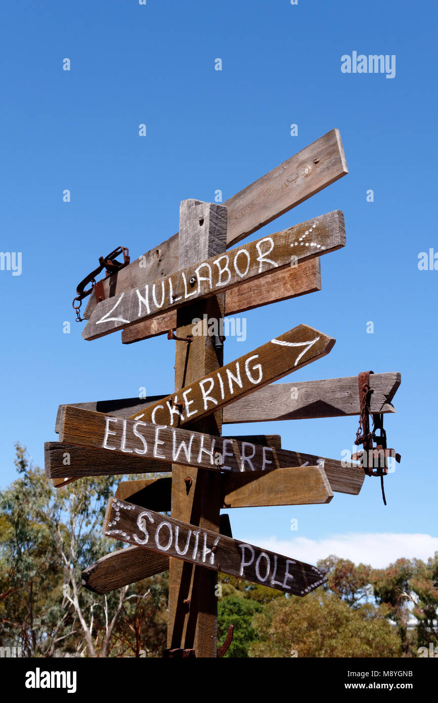 Australian sign post, Western Australia Stock Photo - Alamy