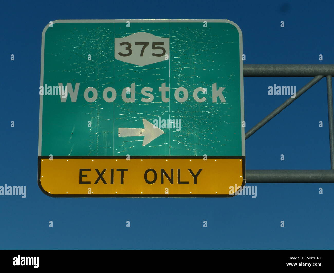 Highway sign for Route 375, direction Woodstock Stock Photo - Alamy