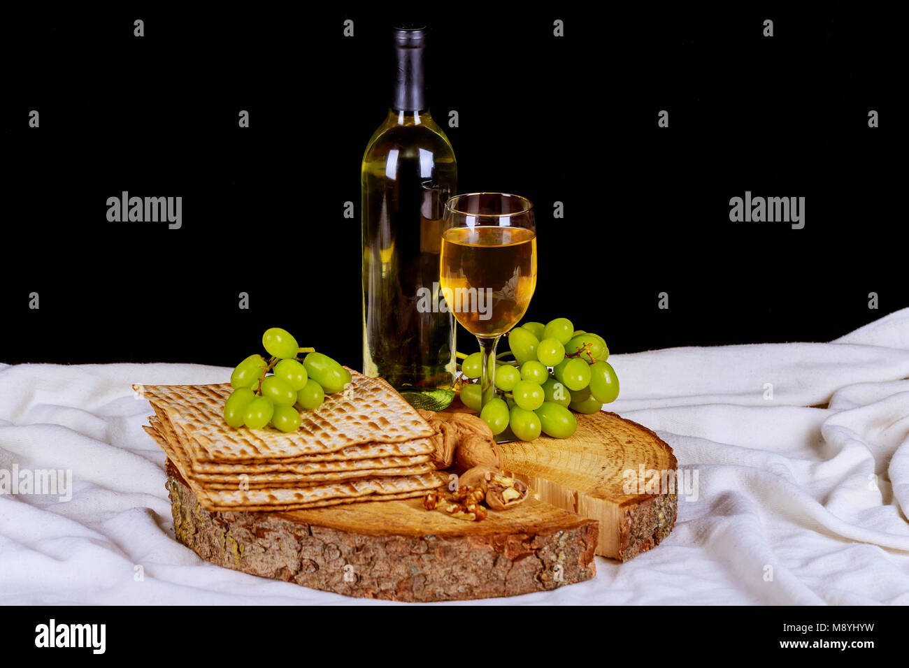 Stack of matzah or matza on a vintage wood background Perfect for your ...