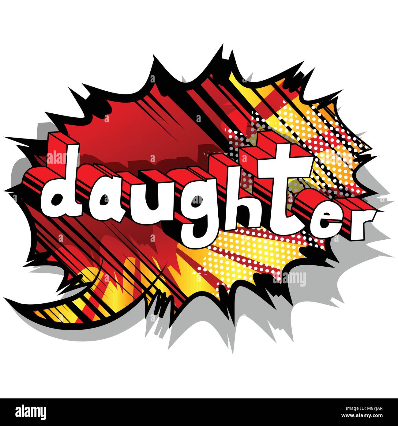 Daughter - Comic book style phrase on abstract background Stock Vector ...