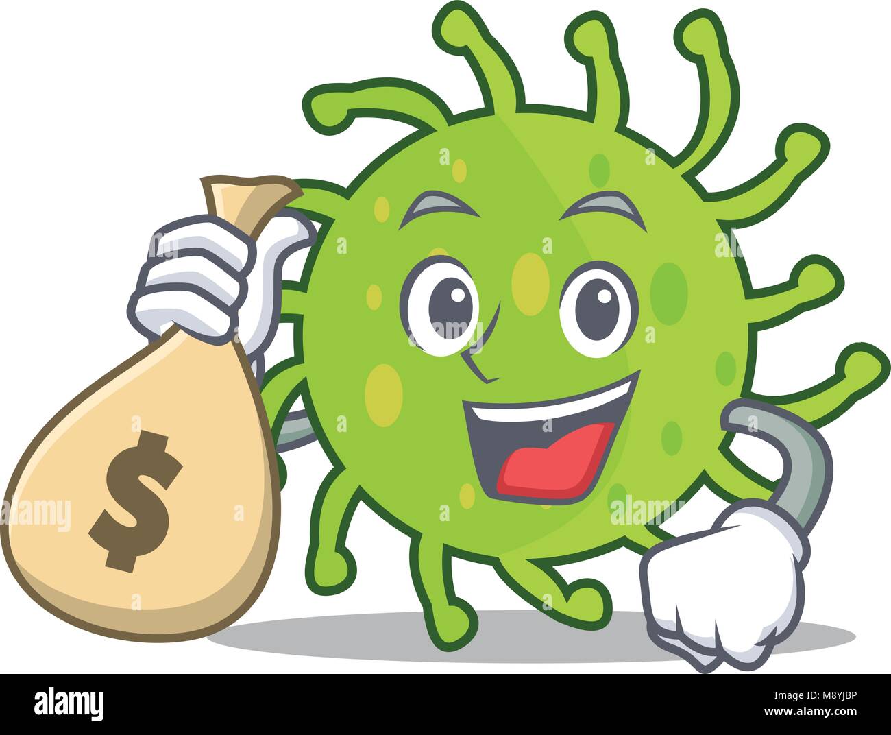 With money bag green bacteria character cartoon Stock Vector Image ...
