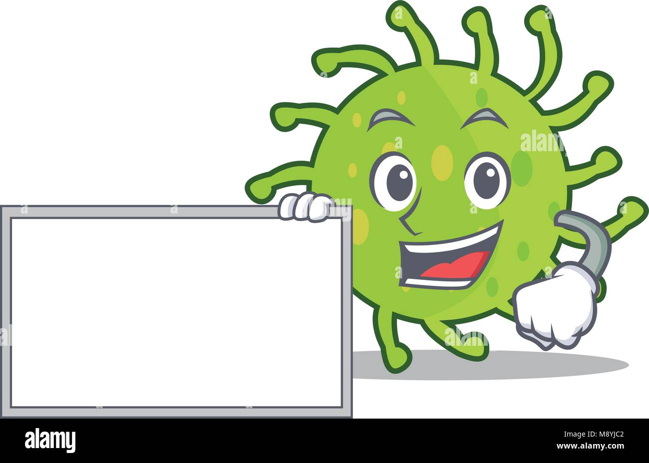 With board green bacteria character cartoon Stock Vector Image & Art ...