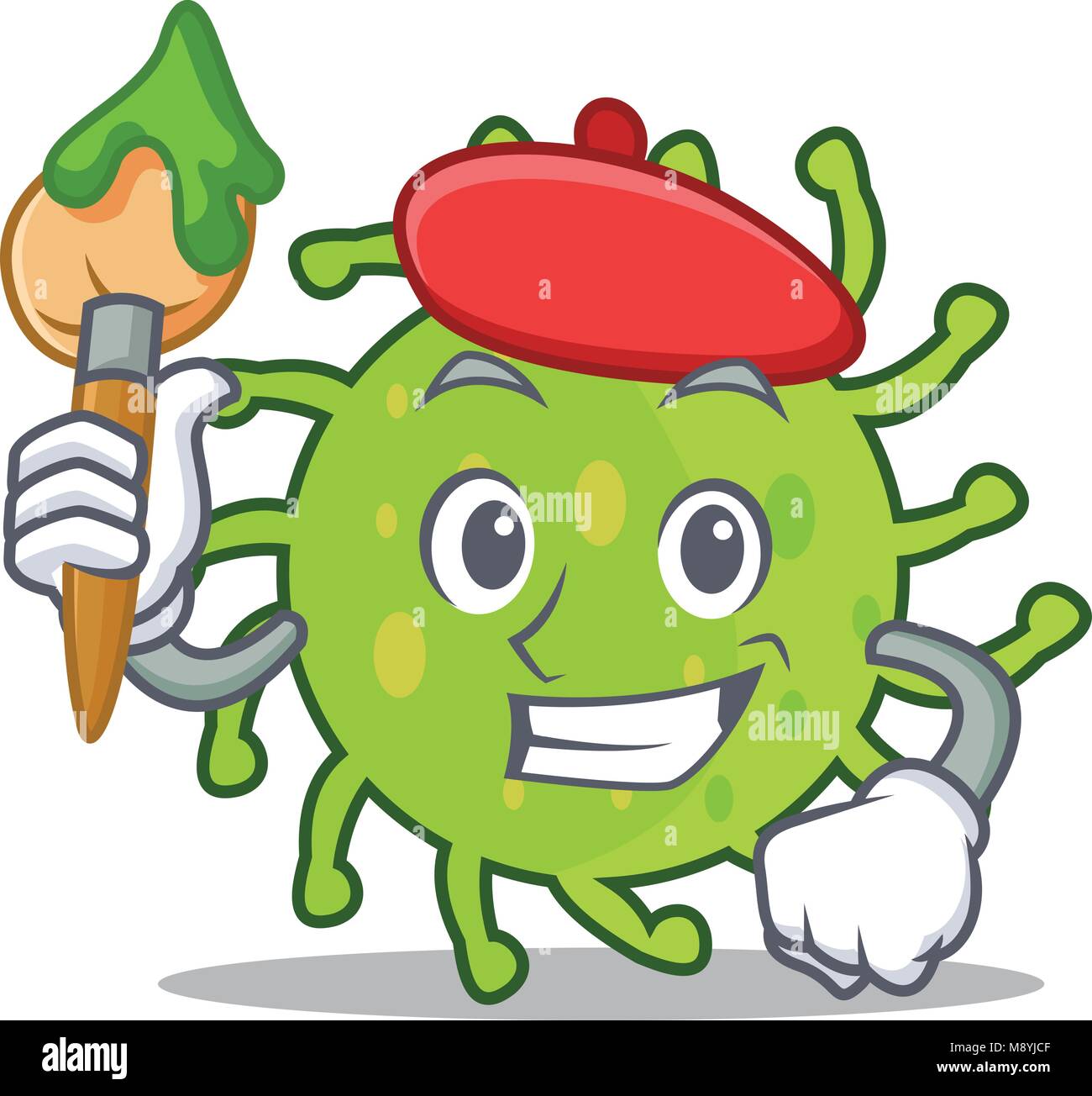 Artist green bacteria character cartoon Stock Vector Image & Art - Alamy