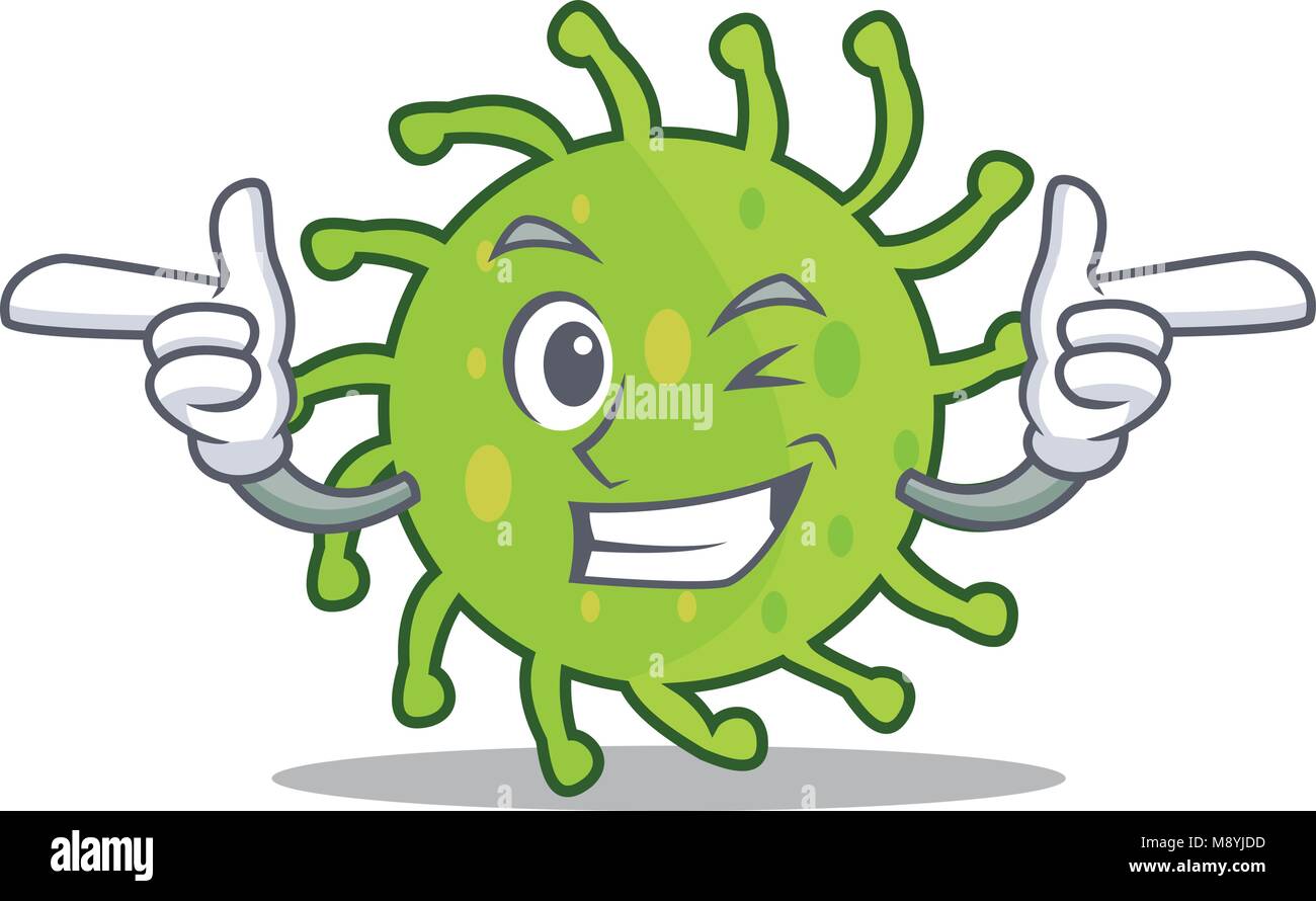 Wink green bacteria character cartoon Stock Vector Image & Art - Alamy