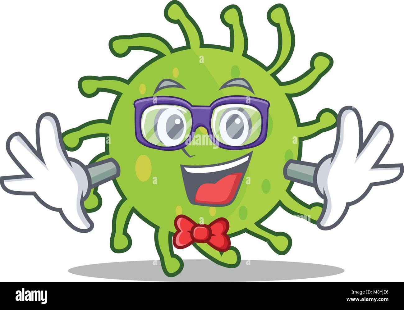 Geek green bacteria character cartoon Stock Vector Image & Art - Alamy