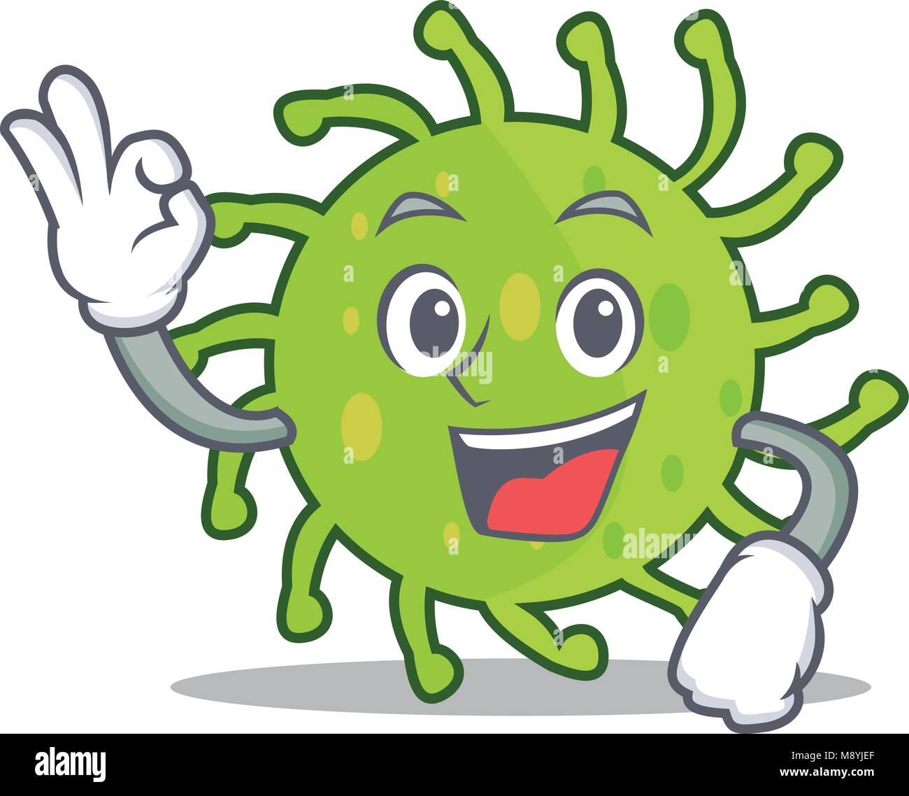 Okay green bacteria character cartoon Stock Vector Image & Art - Alamy