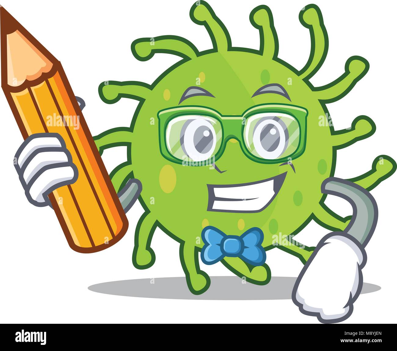 Student green bacteria character cartoon Stock Vector Image & Art - Alamy