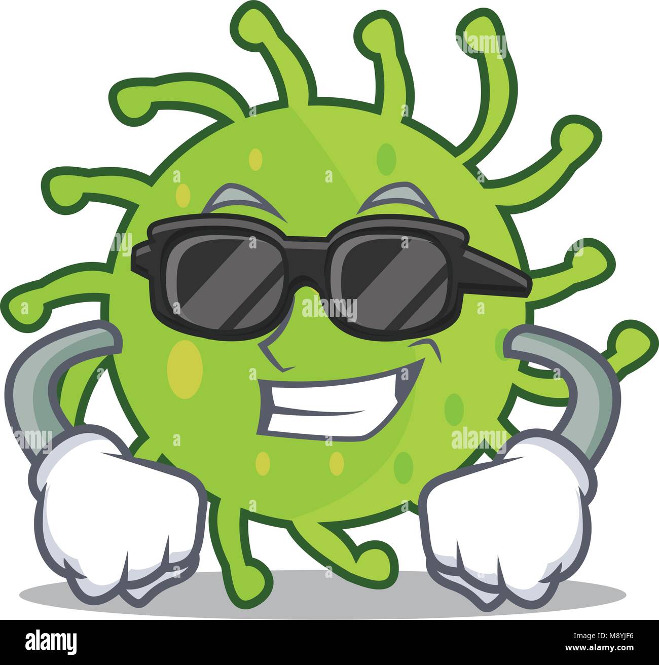 Super cool green bacteria character cartoon Stock Vector Image & Art ...