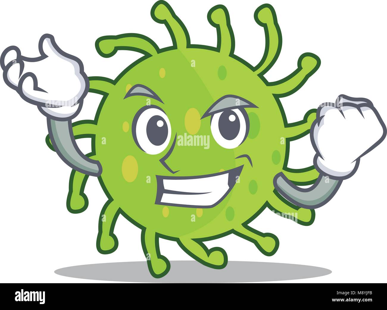 Successful green bacteria character cartoon Stock Vector Image & Art ...