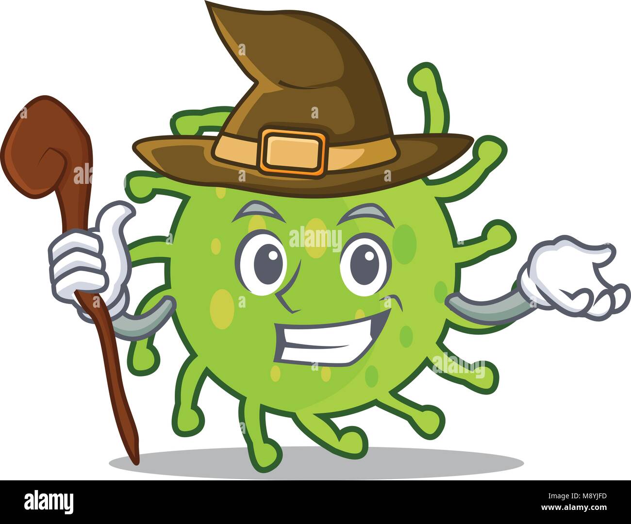 Witch green bacteria mascot cartoon Stock Vector Image & Art - Alamy