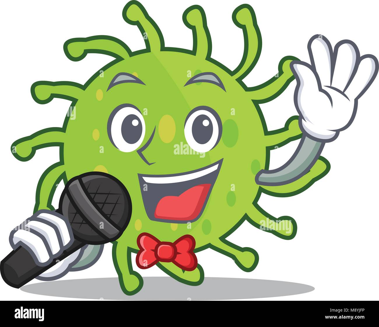 Singing green bacteria mascot cartoon Stock Vector Image & Art - Alamy