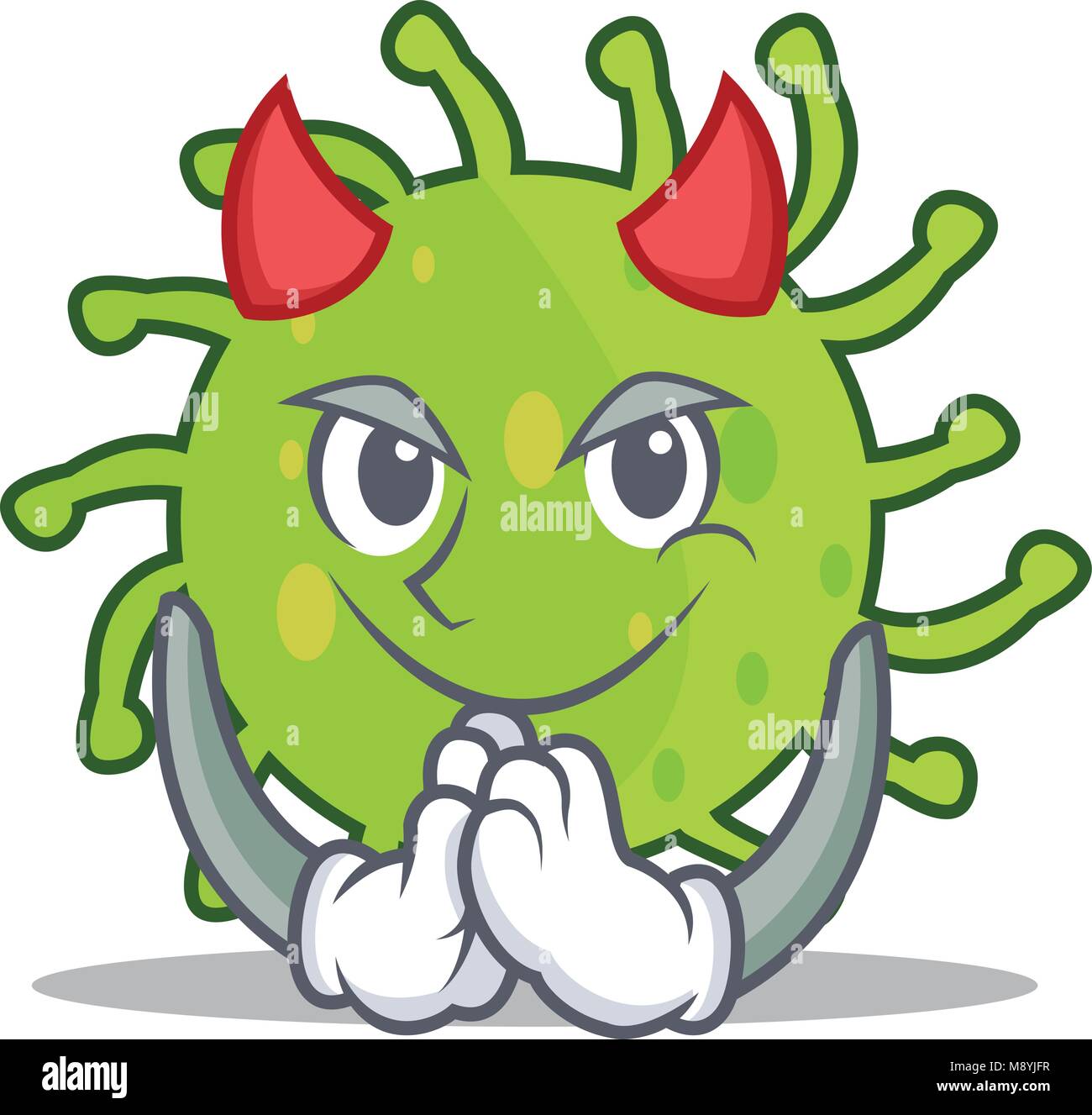 Devil green bacteria mascot cartoon Stock Vector Image & Art - Alamy