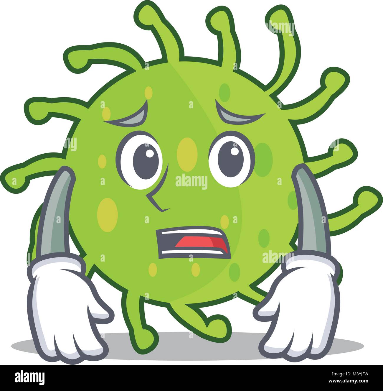 Afraid green bacteria mascot cartoon Stock Vector Image & Art - Alamy