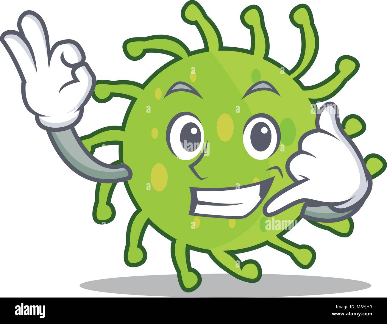 Call me green bacteria mascot cartoon Stock Vector Image & Art - Alamy