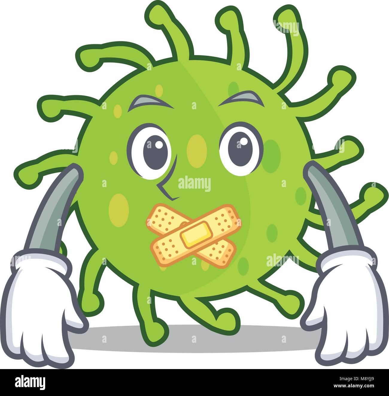 Silent green bacteria mascot cartoon Stock Vector Image & Art - Alamy