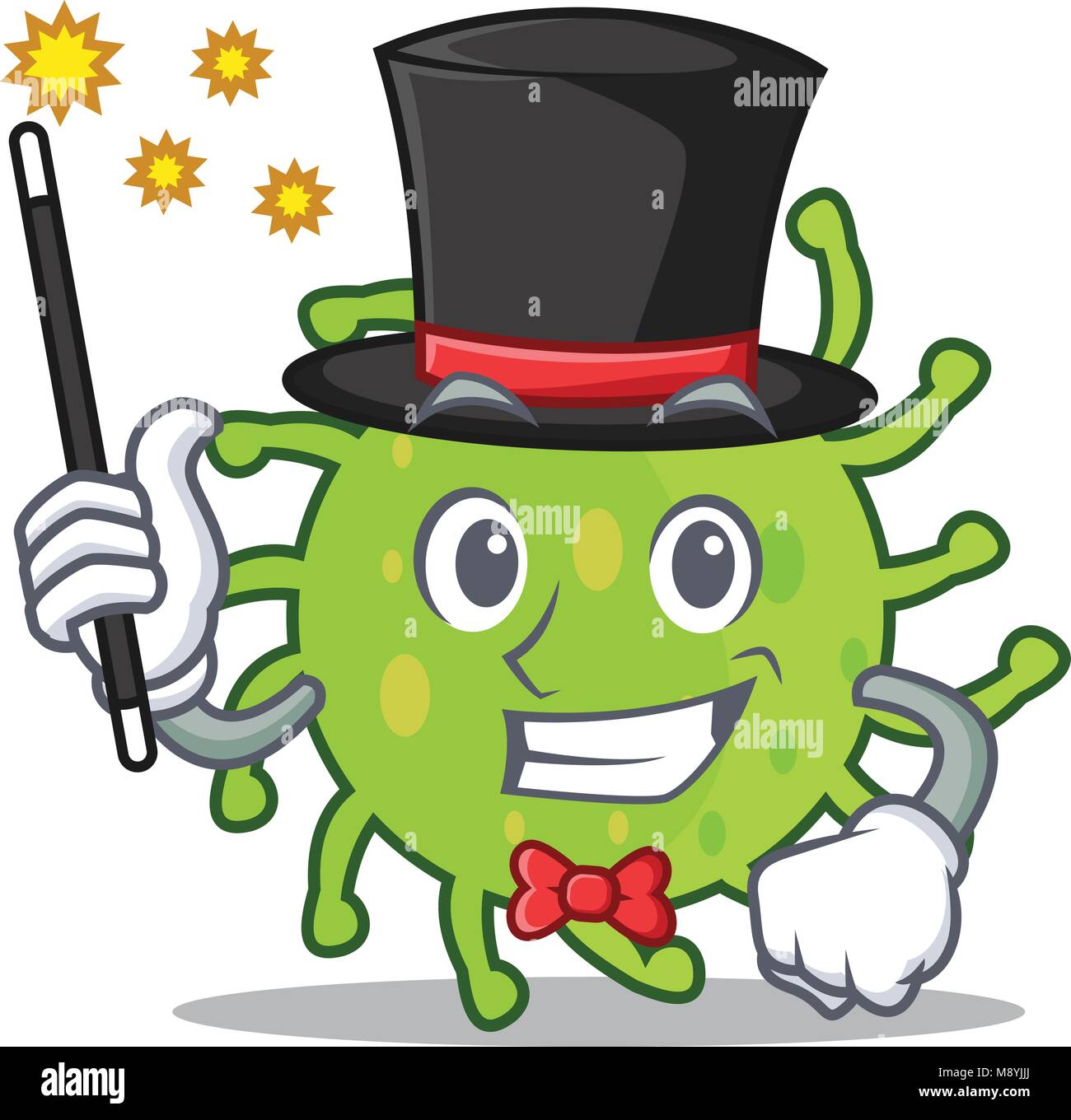Magician green bacteria mascot cartoon Stock Vector Image & Art - Alamy