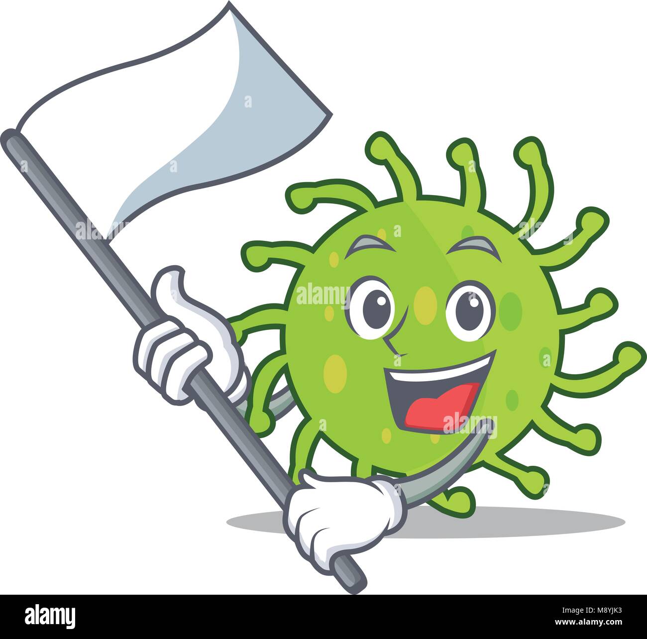 With flag green bacteria mascot cartoon Stock Vector Image & Art - Alamy